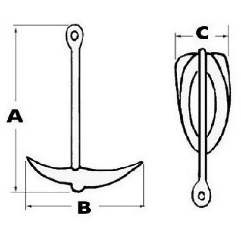 Ancre à grappin inox Osculati | Ancre & chaine de mouillage | H2R ...