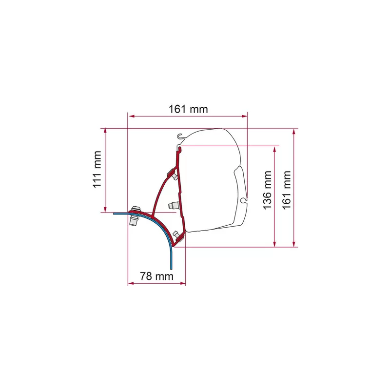 Kit fixation store F45s FIAMMA pour VW T5 T6 avec toit relevable | adaptateur storebanne