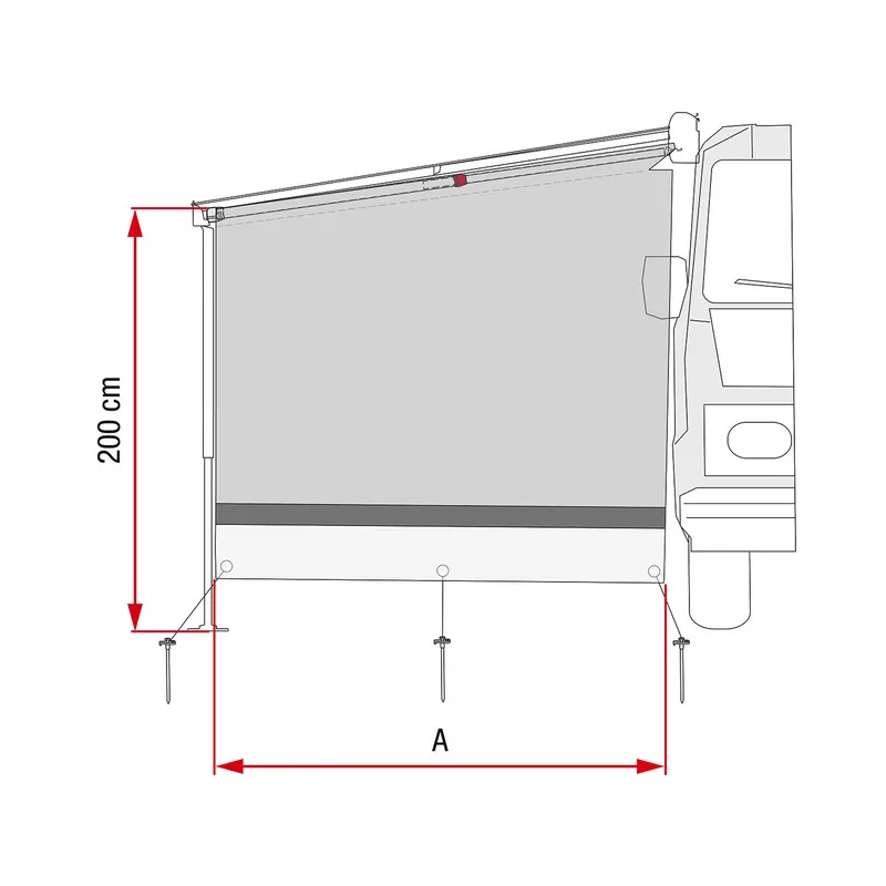 Side block paroi de store FIAMMA pour camping-car, fourgon et caravane ...