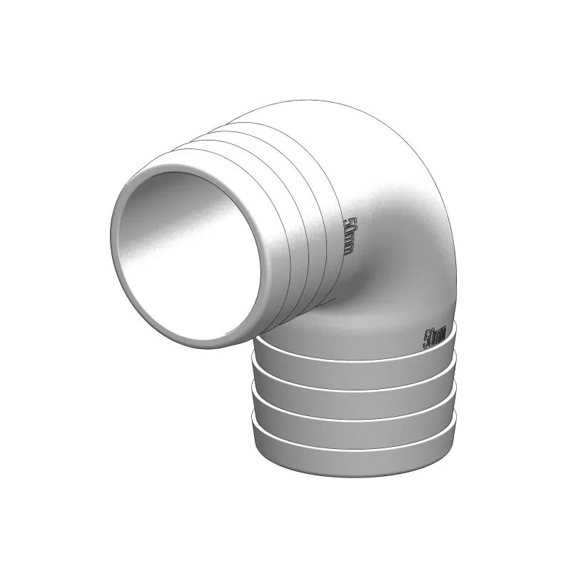 Raccord coudé TRUDESIGN 90° cannelé blanc | Raccord, embout plomberie ...