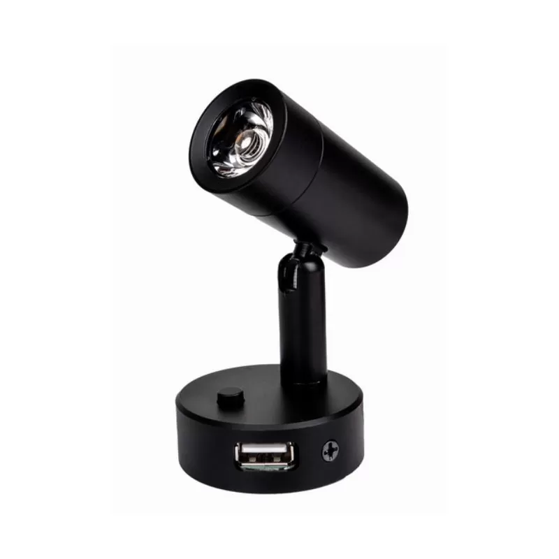 Liseuse LED orientable ø50x85mm à port USB Carbest |éclairage intérieur ...