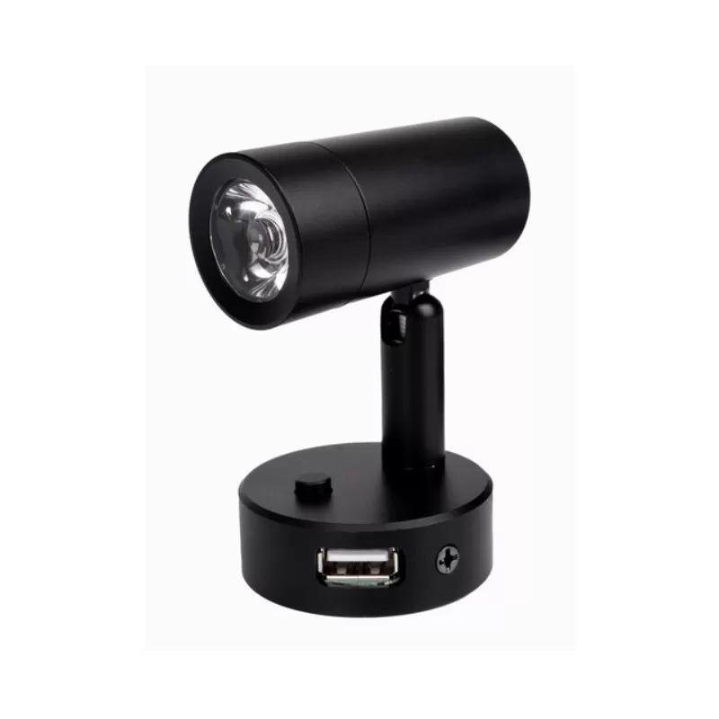 Liseuse LED orientable ø50x85mm à port USB Carbest |éclairage intérieur ...