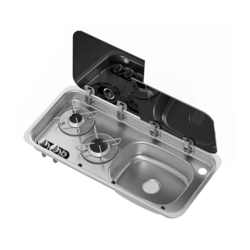 Combiné évier 2 feux gaz CARBEST - Cuisine mobile pour fourgon aménagé ...