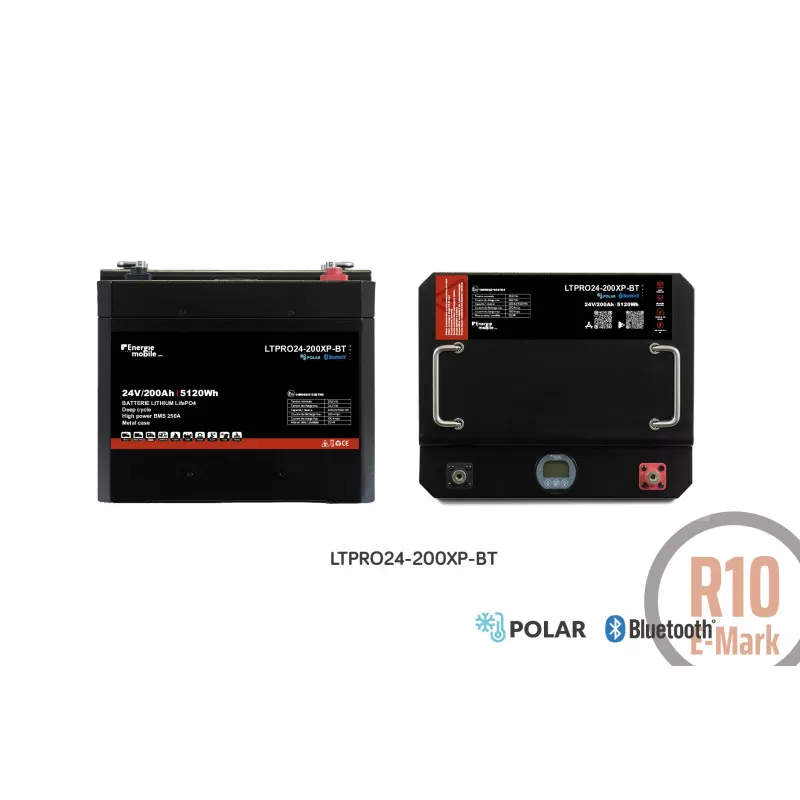 Batterie Lithium LTPRO24-300XP-BT Energie Mobile 24V / 300 Ah pour camping-car & bateau | H2R ...