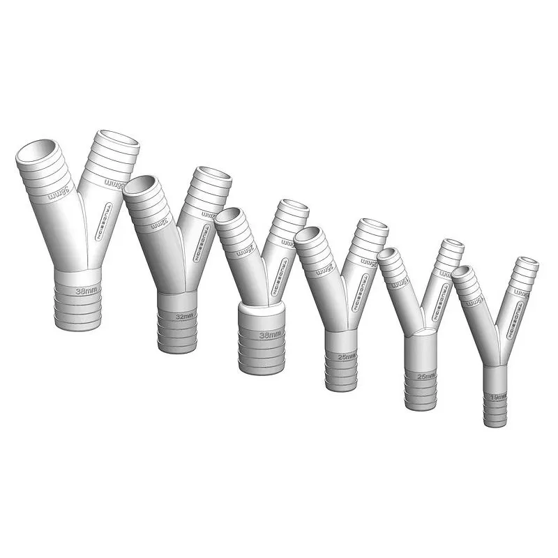 Raccord Y cannelé MM blanc TRUDESIGN | Embout plomberie, raccord ...