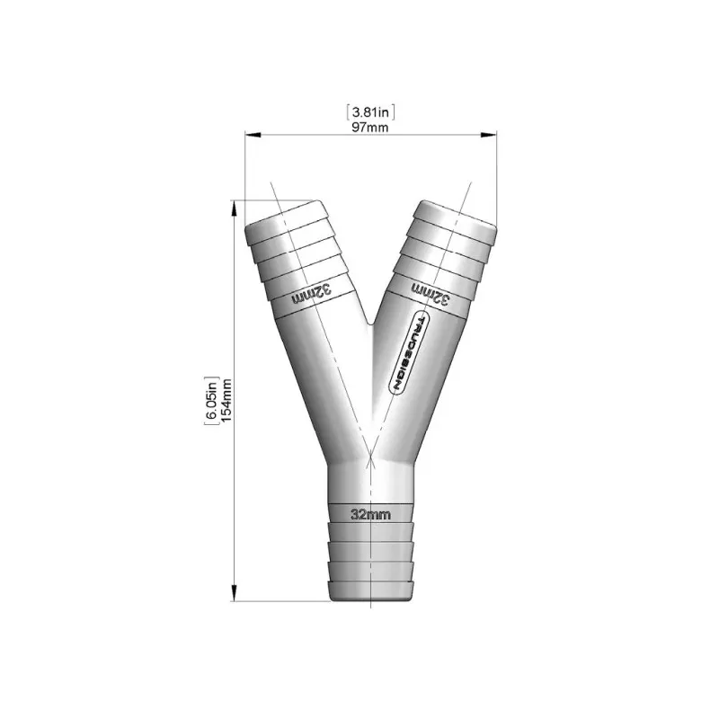 Raccord Y cannelé MM blanc TRUDESIGN | Embout plomberie, raccord ...