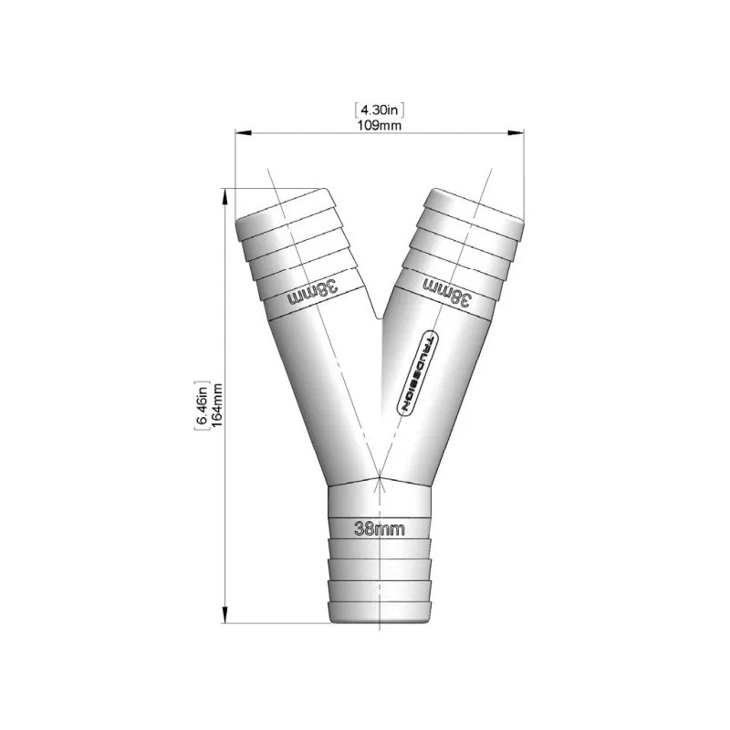 Raccord Y cannelé MM blanc TRUDESIGN | Embout plomberie, raccord ...