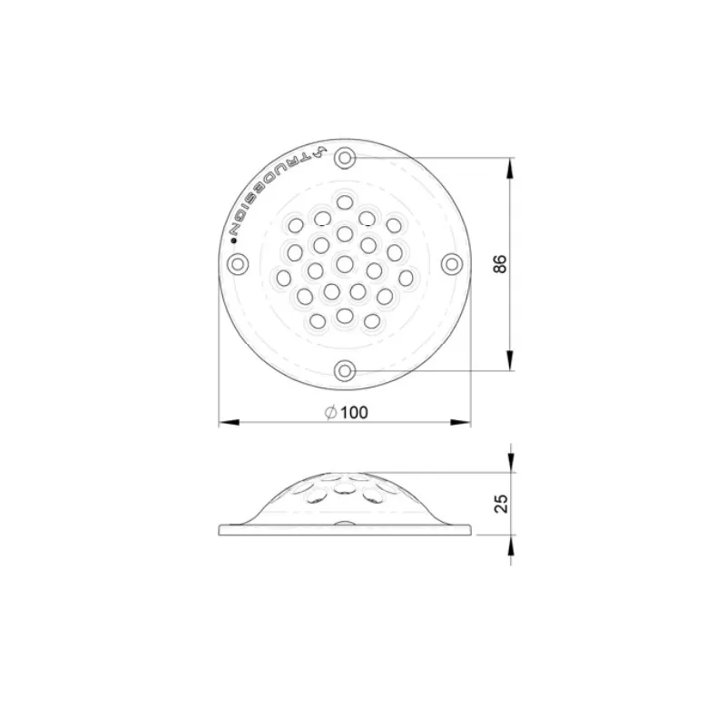 Crépine écope blanche ronde 1"1/4 Trudesign | Passe-coque, évent de ...