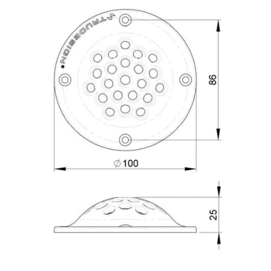 Crépine écope blanche ronde 1"1/4 Trudesign | Passe-coque, évent de ...