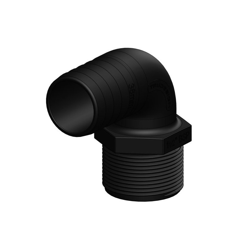Coude 90° MM fileté cannelé noir Trudesign | Embout plomberie, raccord ...