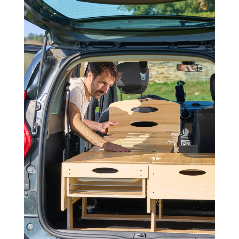 Kit aménagement voiture avec camping-box, matelas TCHAO TCHAO ...