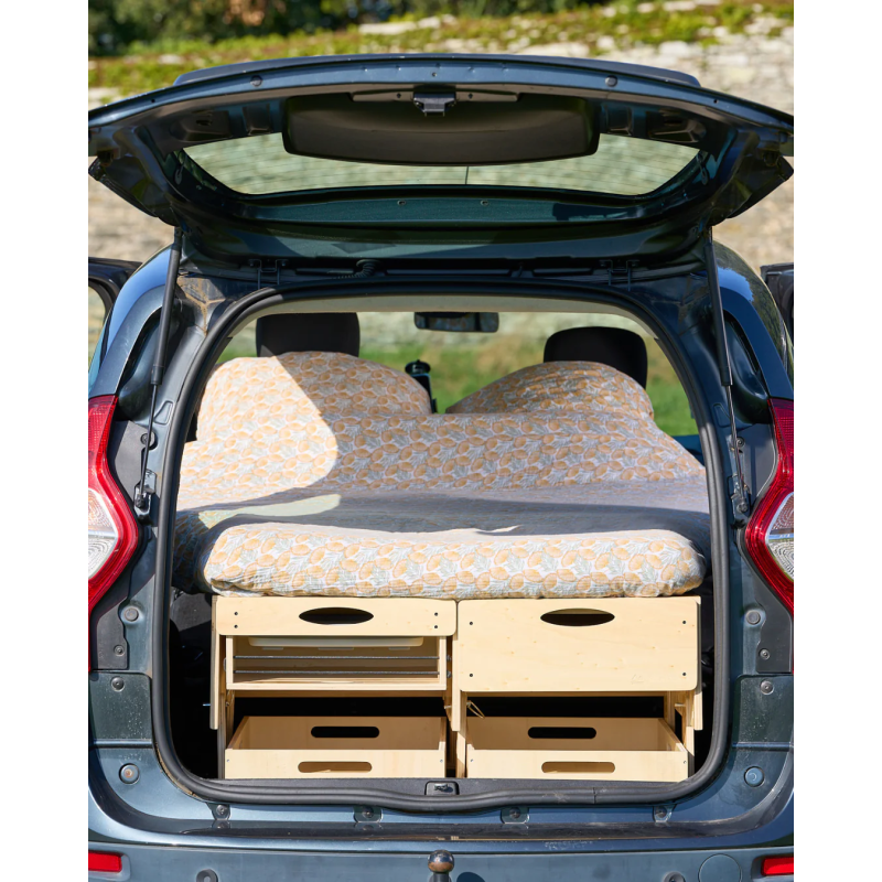 Kit aménagement voiture avec camping-box, matelas TCHAO TCHAO ...
