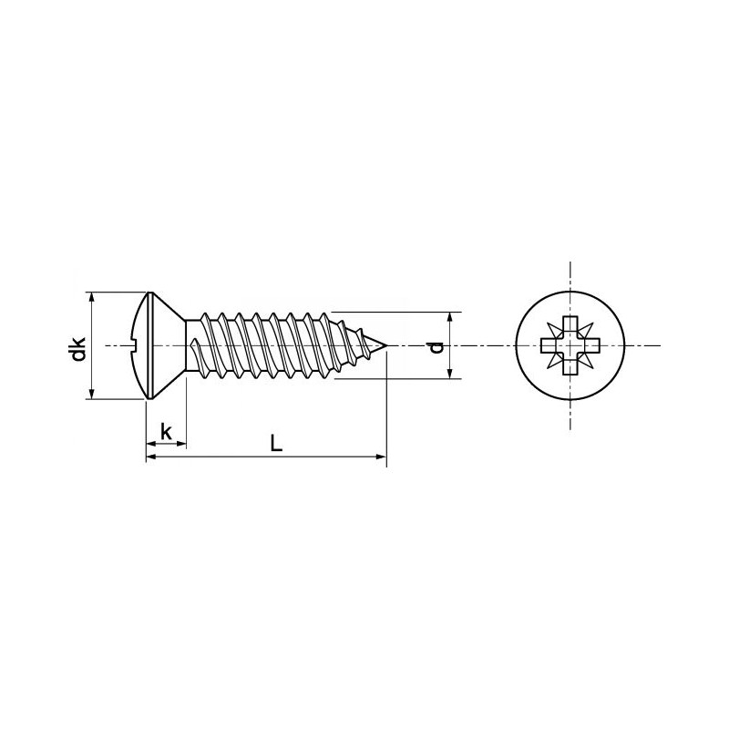 Vis inox A4 pour tôle Marinox tête fraisée bombé pozi 3,5 mm | Visserie ...