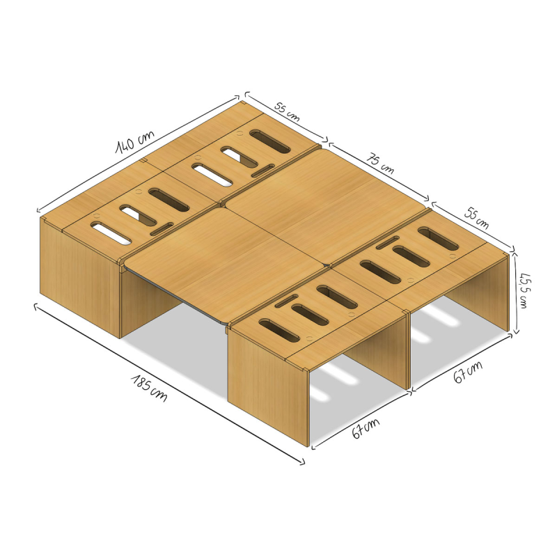 Lit Salon King Plus BSL QUEEN de Simple Vans | Couchage pour van ...